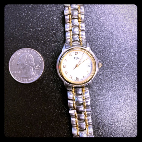 ESQ by Movado | Accessories | Vintage Esq By Movado Swiss Two Toned ...